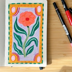 How to create a colourful bloom illustration with ABT Dual Brush Pens ...